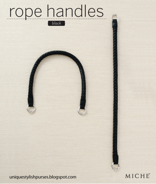 Unique Stylish Purses | Miche Bags: Black Miche Rope Handles