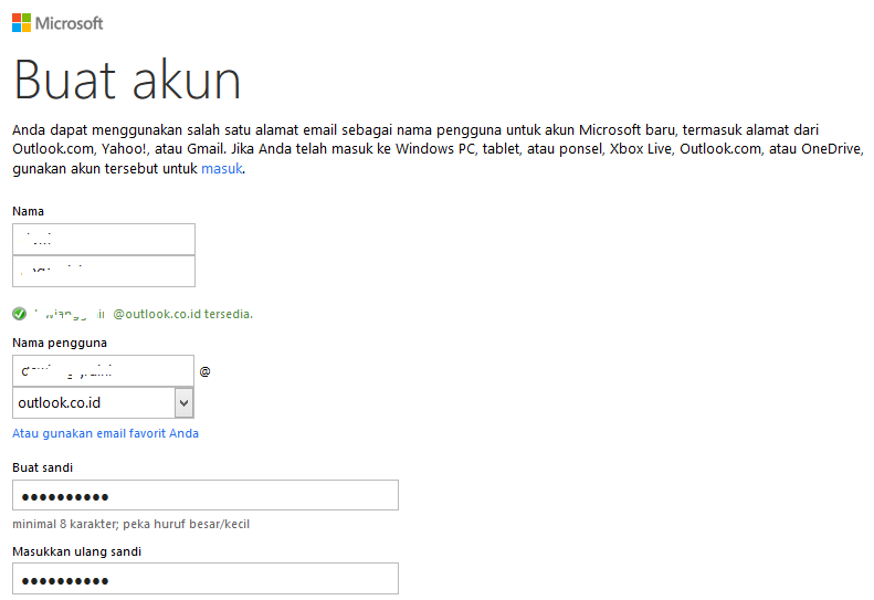 oahoa: Mendaftar Akun Microsoft