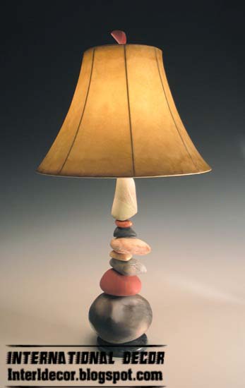 Stone pebbles table lamp contemporary styles