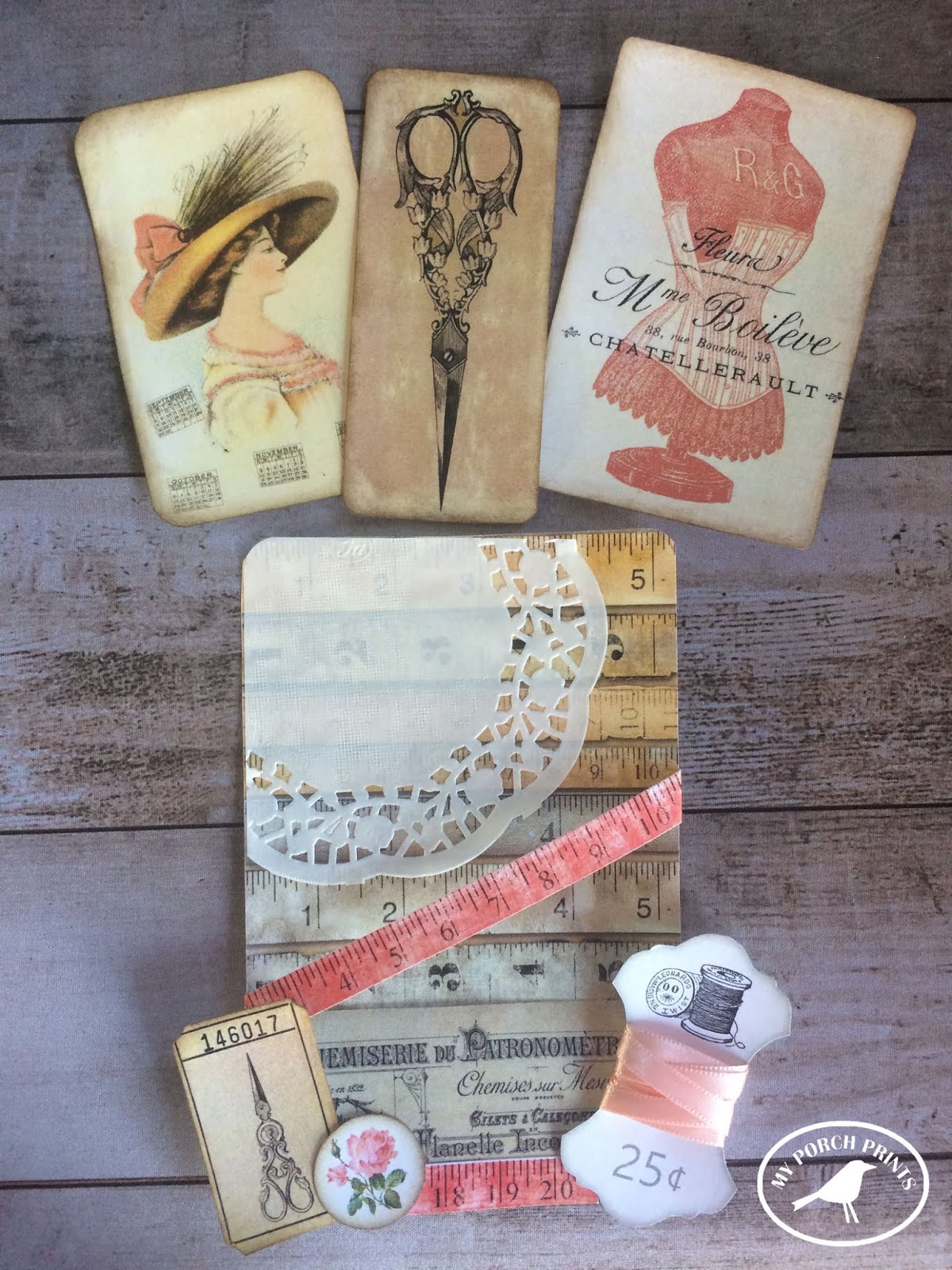 My Porch Prints: Seamstress Sewing Pocket Card Tutorial
