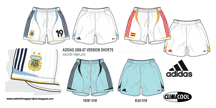 Football teams shirt and kits fan: Short Adidas 2006 Template