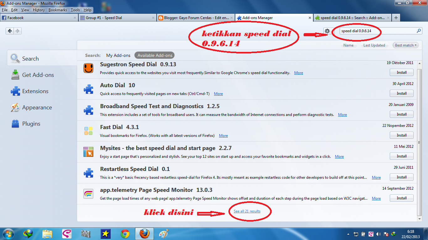 Gayo Forum Cerdas : Cara Memasang Speed Dial Untuk Mozilla Firefox