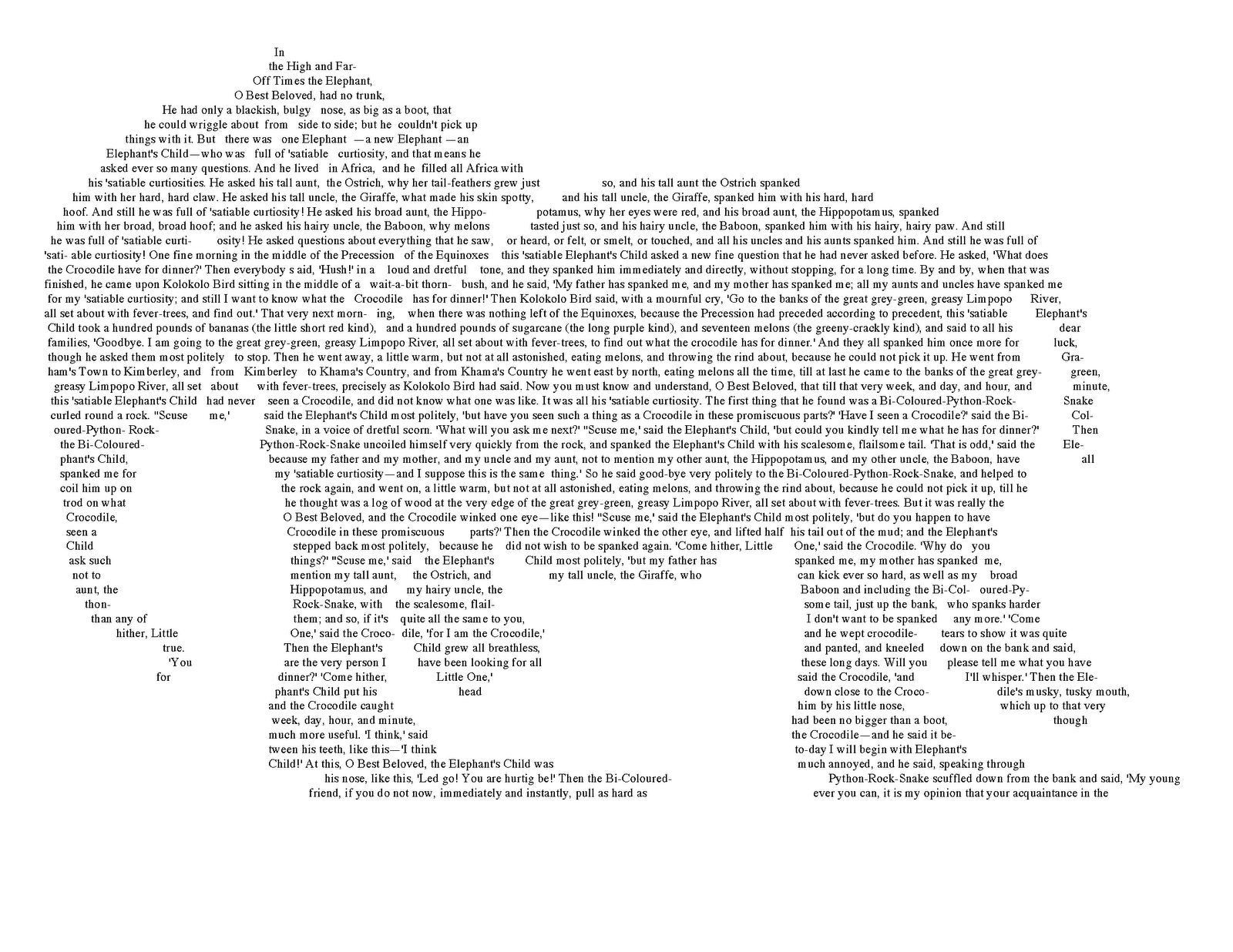 An Elephant a Day: Elephant No. 127: Calligramme