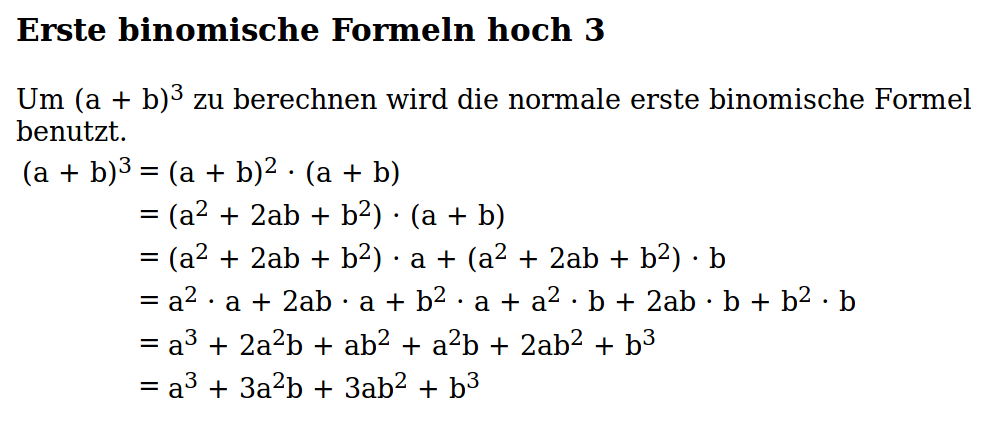 Mathe ist einfach: Binomische Formeln