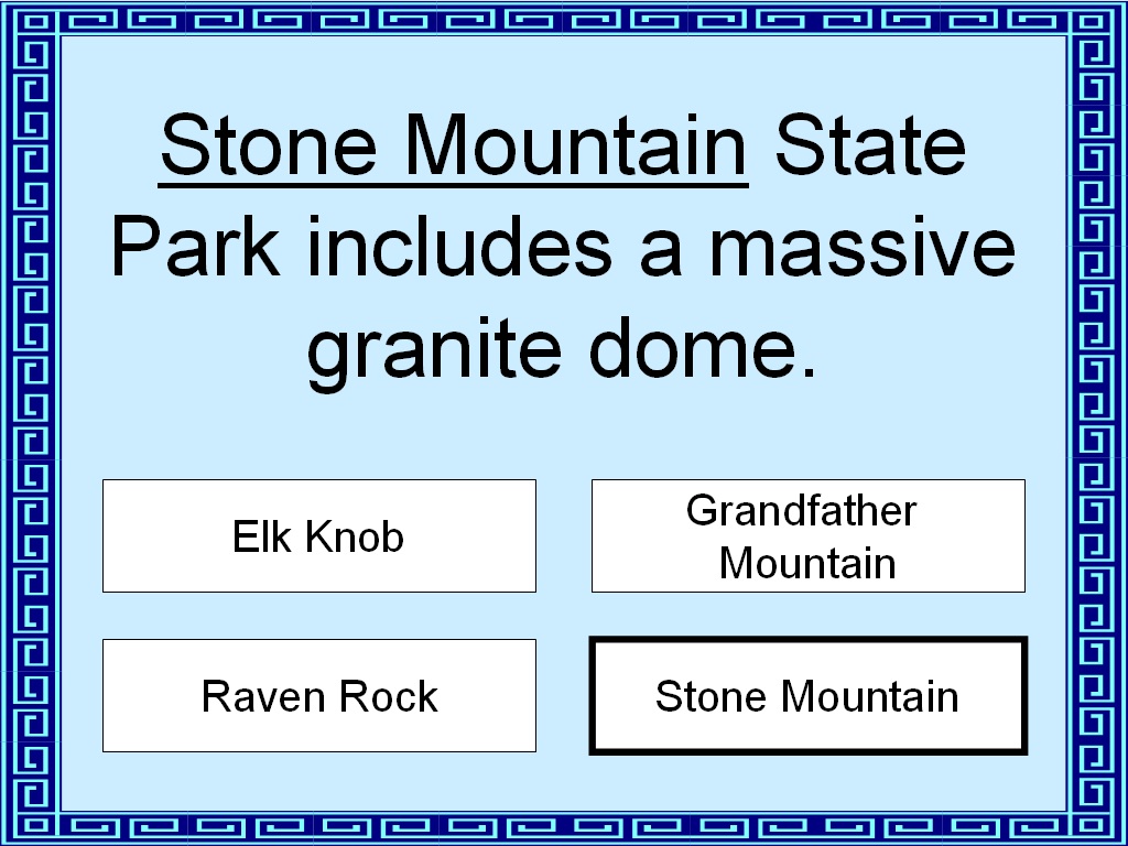 Student Survive 2 Thrive: North Carolina State Parks Trivia Game