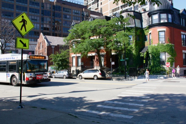 Bike Walk Lincoln Park: Playing Frogger to cross Clark Street