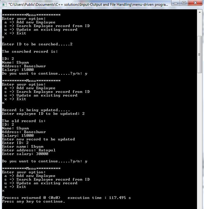 Education for ALL: C++ program for FILE with menu-driven approach