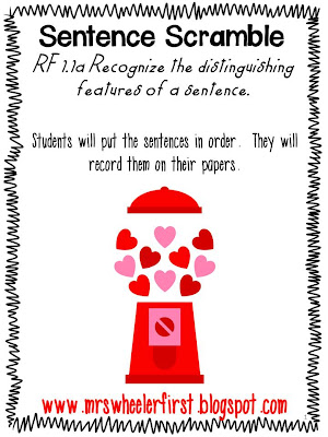 Mrs. Wheeler's First Grade Tidbits: Valentine's Day Freebie!