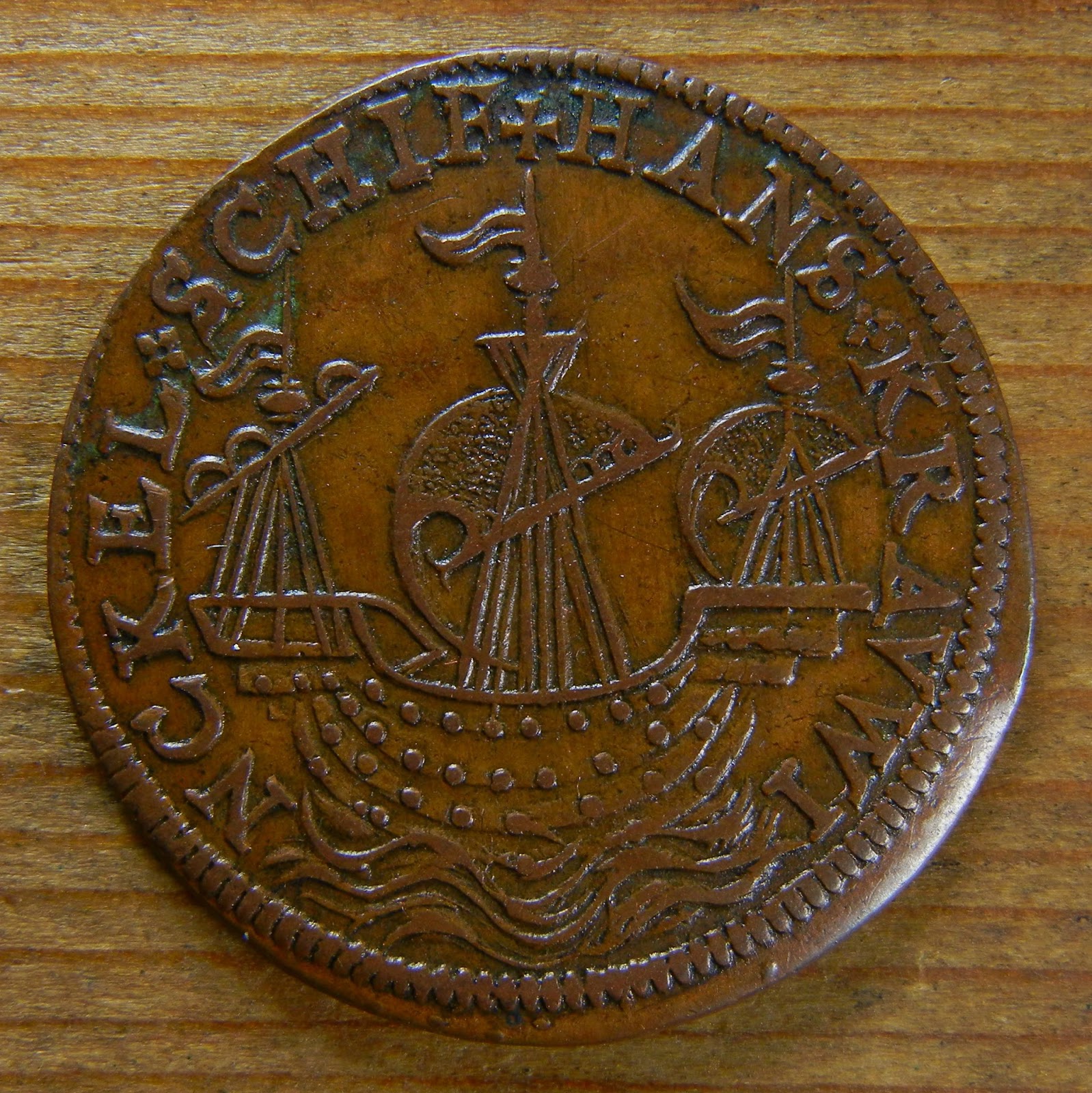 Coin Collecting Necromancer: Old Sails: Early Carrack on Krauwinckel Jeton