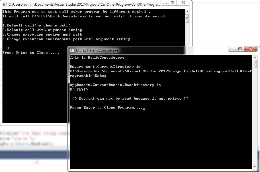 C# 使用 Process.Start 執行外部程式