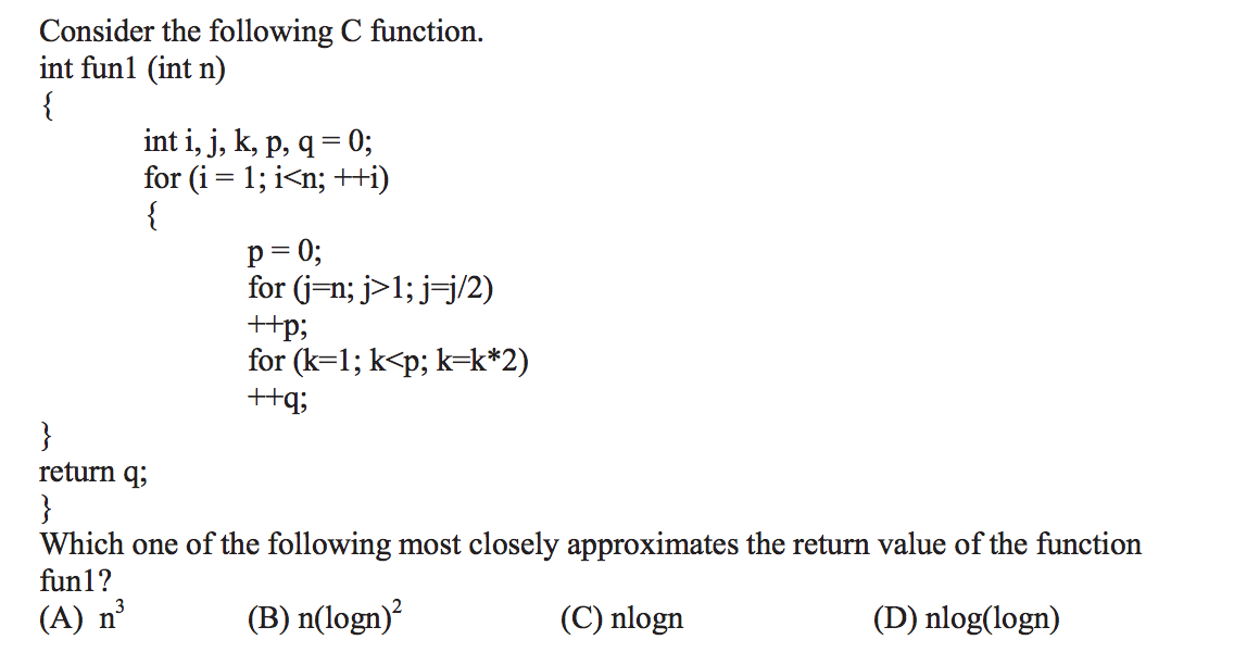 M. Tech Computer Science at IITs: Running time of a function