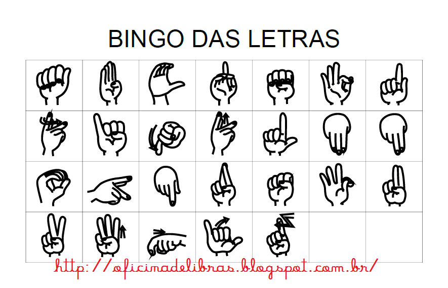 Oficina de Libras: Bingo das Letras - Libras