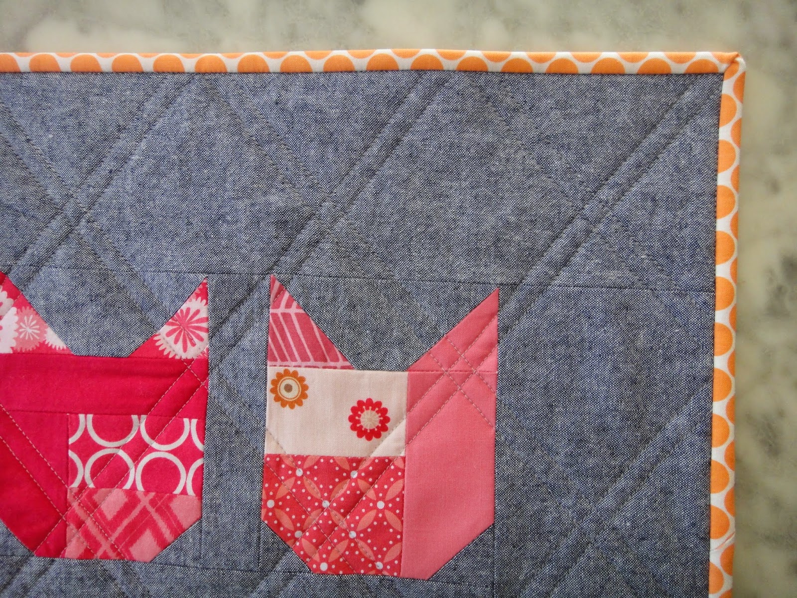 A Blue Sky Kind of Life: Catty Kitty quilt: A finish!