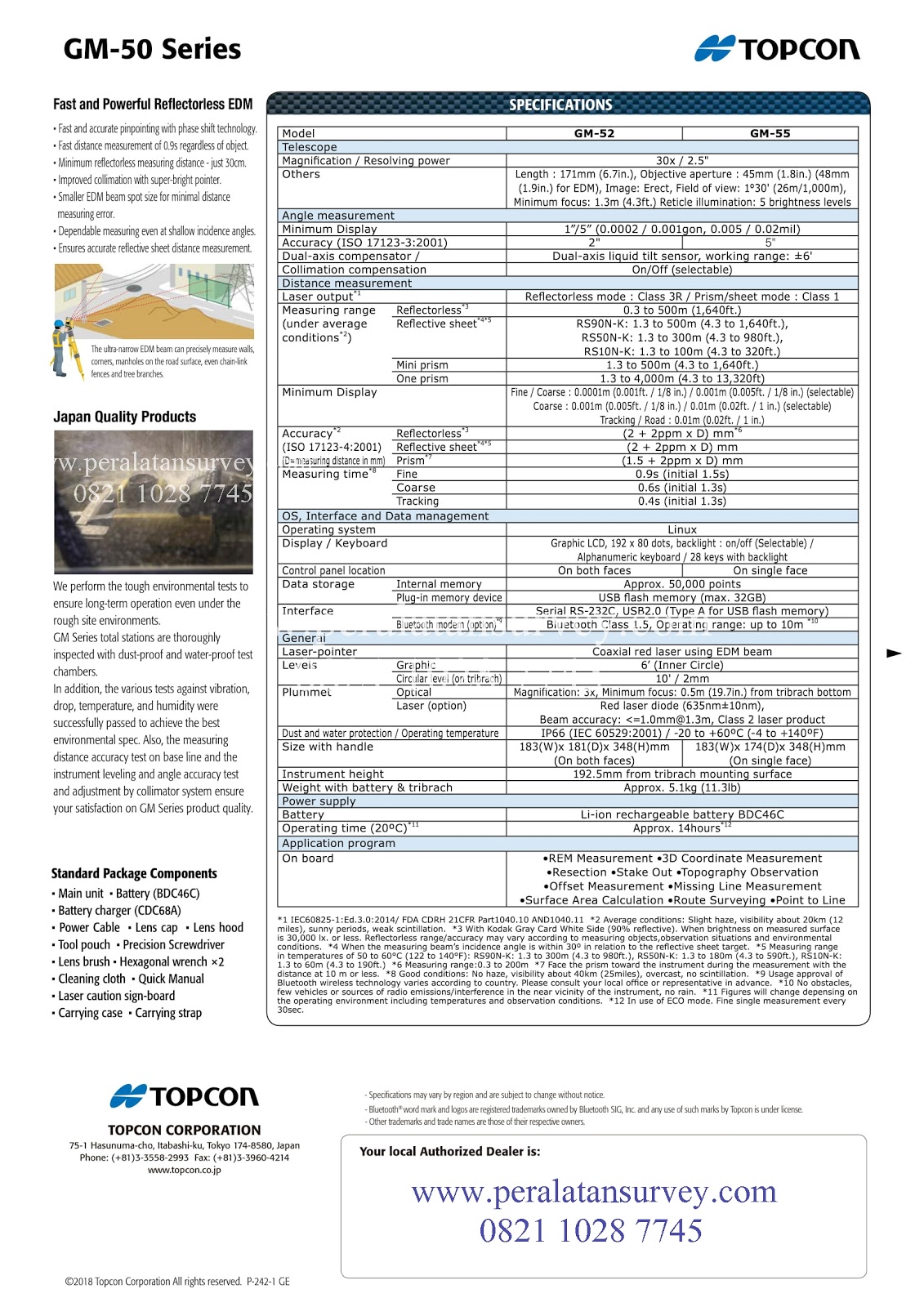 TOPCON GM-52 || GM-55 || GM-105 Total Station Di peralatansurvey.com ...