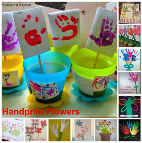 Handprint Flowers | Munchkins and Mayhem