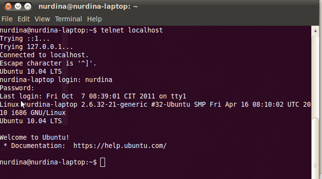 Go to Blog: CARA INSTAL TELNET DI UBUNTU