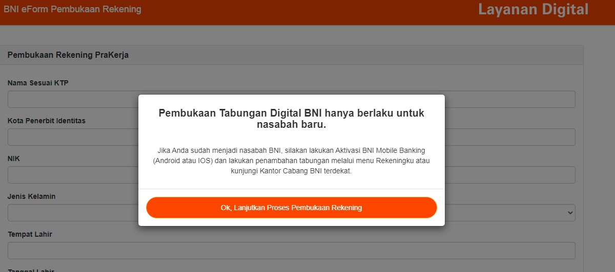 Cara dan Syarat Buka Rekening BNI Prakerja Online