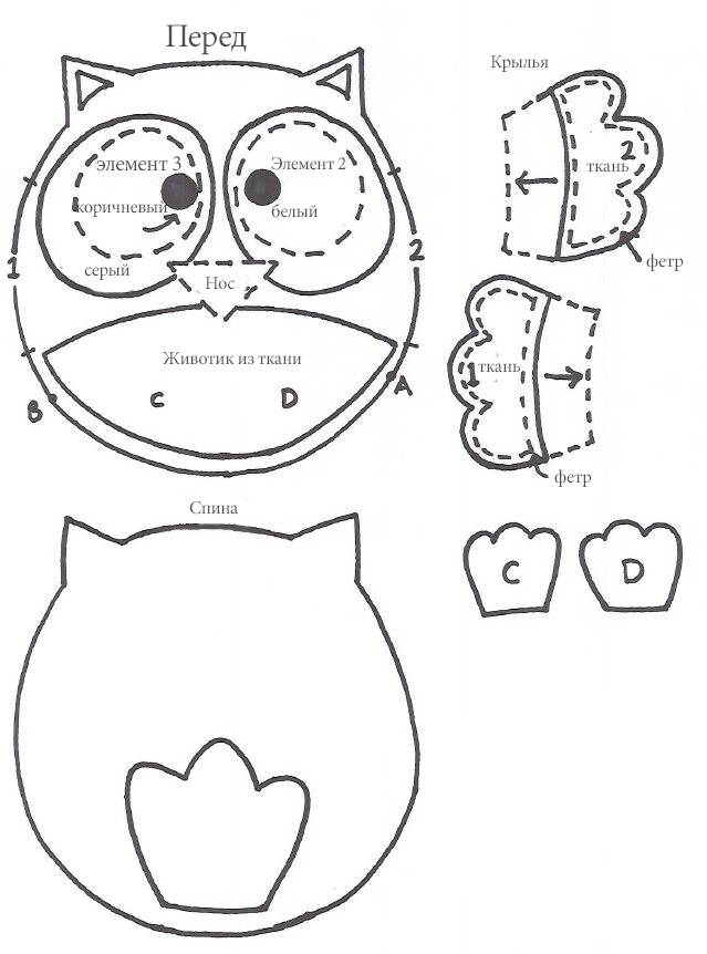 Toy patterns: Felt owl sewing pattern