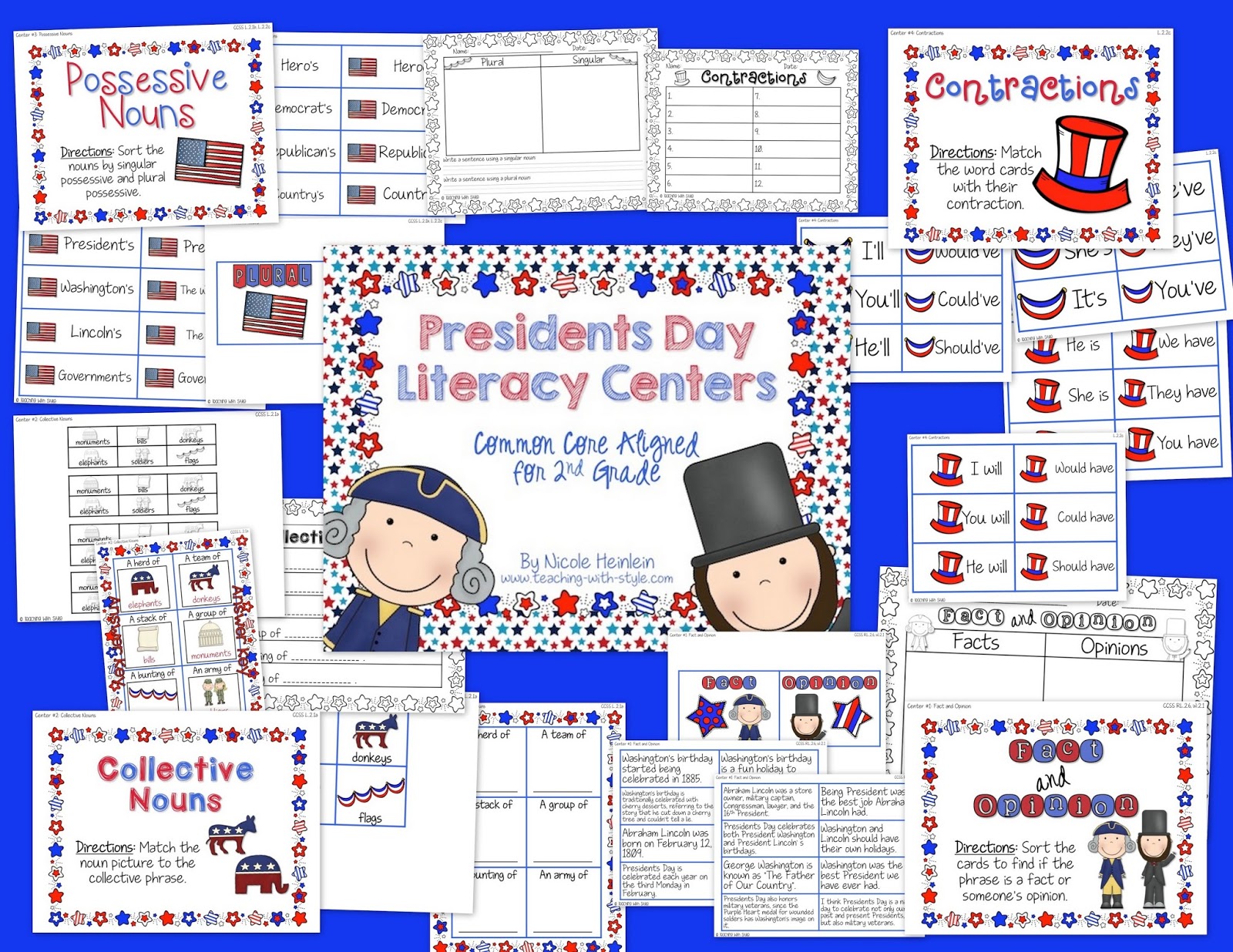 Literacy Centers for President's Day! - Owl-ways Be Inspired