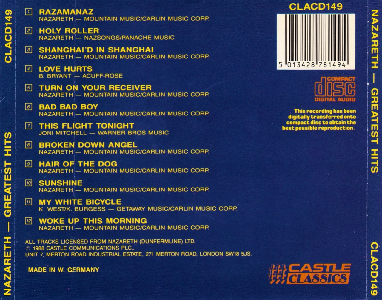 On The Road Again: Nazareth "Greatest Hits"