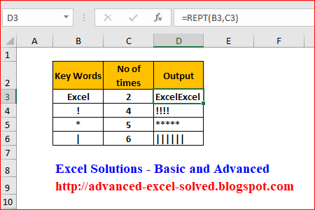 REPT Function | Excel Solutions - Basic and Advanced