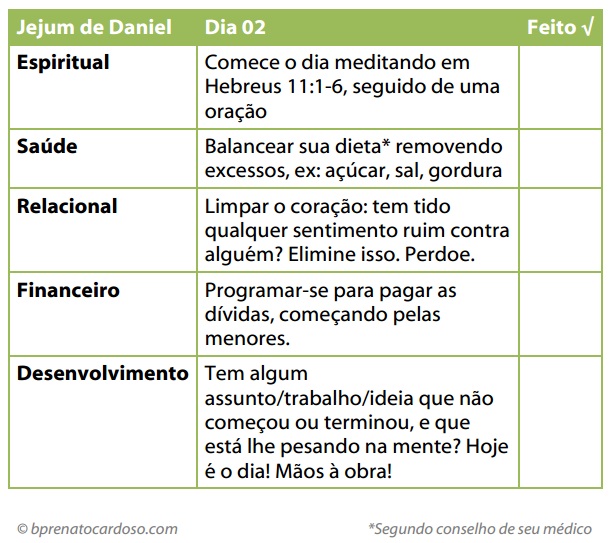 VPR MG: Propósito para o Jejum de Daniel - 2º Dia