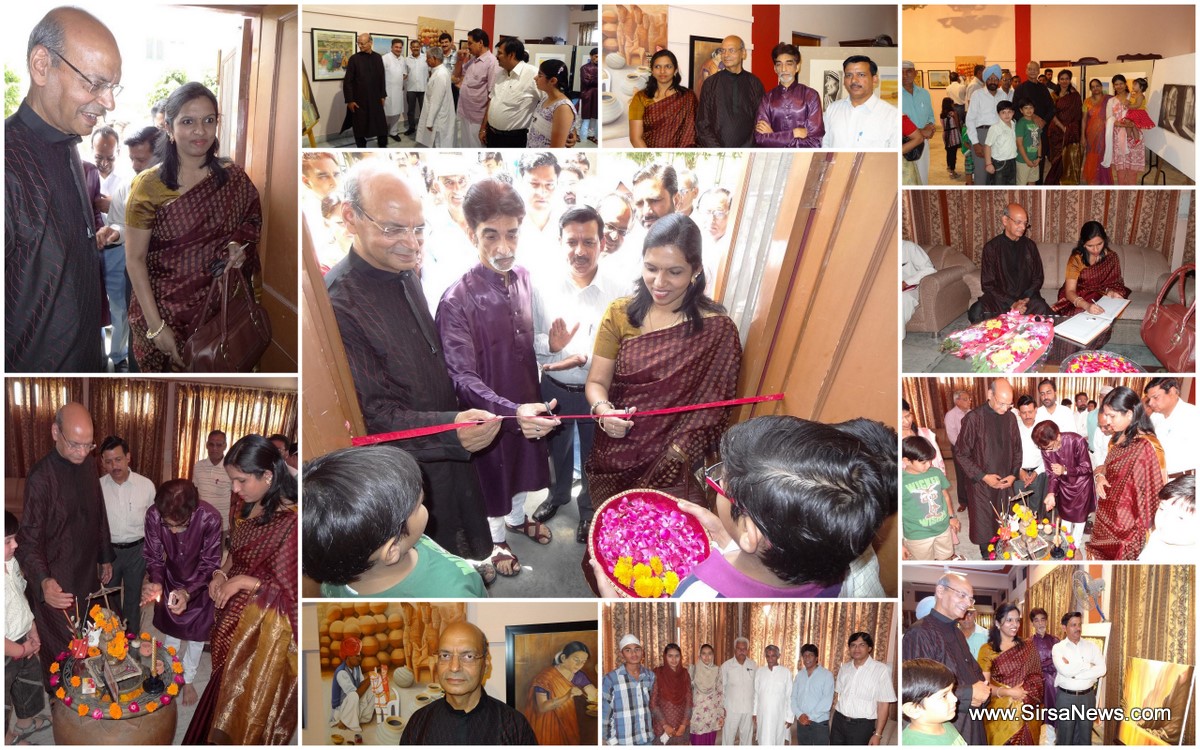 Sirsa News: Satish Gupta Showcases his Paintings at Sirsa Club