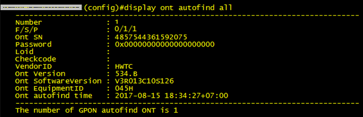 How to register Huawei ONT by CLI as bridge