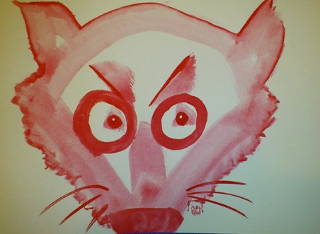 An Art Work A Day: Pink Fox, abstract watercolour ca 21x29cm