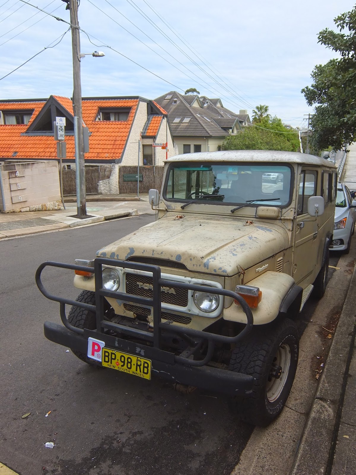 Aussie Old Parked Cars: 1984 Toyota Land Cruiser Troop Carrier (FJ47)