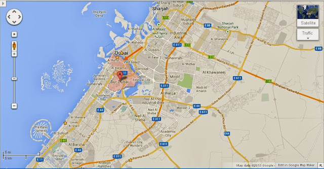 UAE Dubai Metro City Streets Hotels Airport Travel Map Info: Detail Bur ...