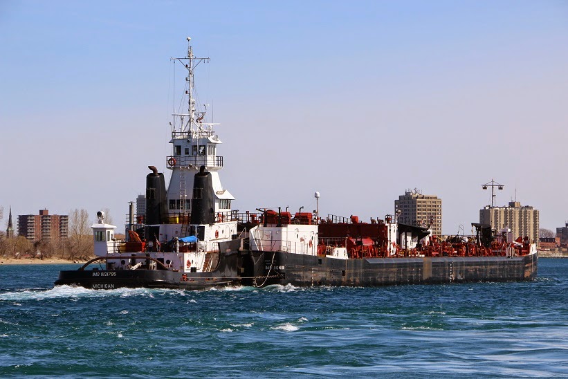 Michigan Exposures: The Tug Michigan and her Barge the Great Lakes
