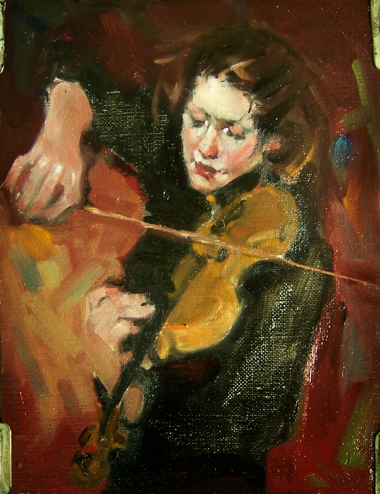 Kim Roberti Art Gallery: "Pulling Her Own Strings" Kim Roberti's 6"x8 ...