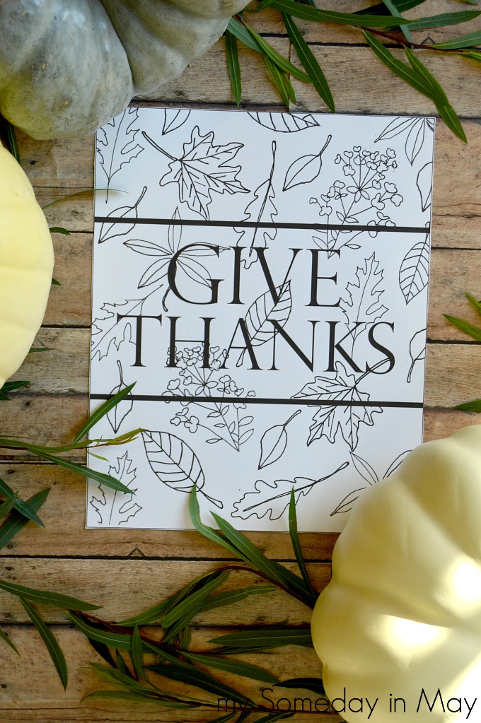 Give Thanks Free Printable - My Someday in May