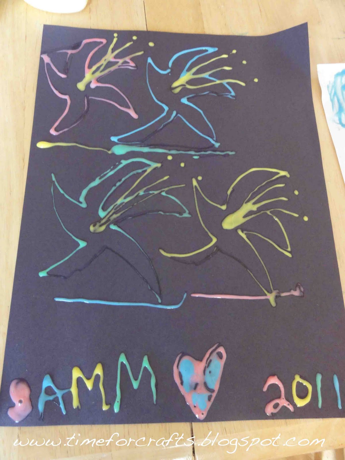 Time For Crafts: Colored Glue Art Project