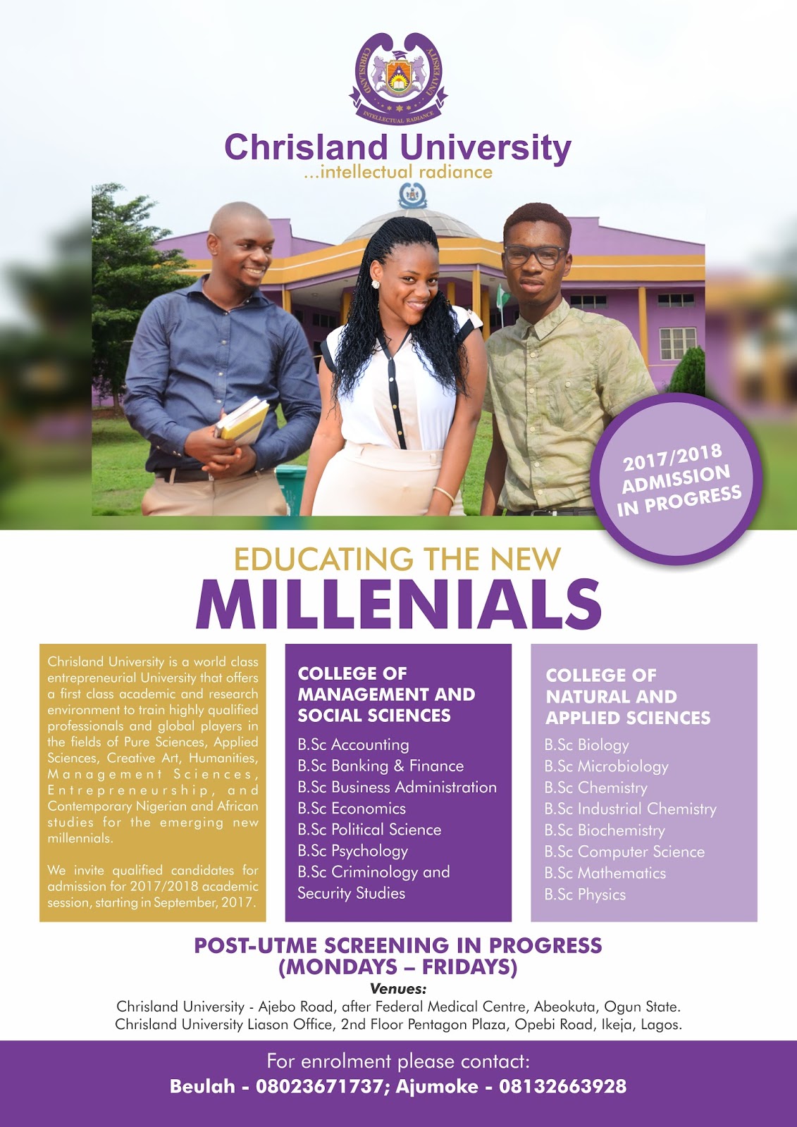 Chrisland University 2017: Educating the new Millenials