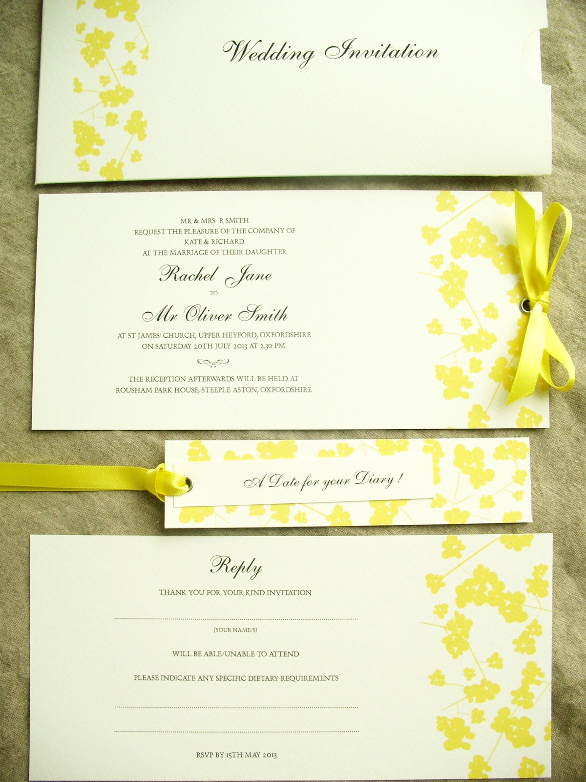 Inspiration for weddings, invitations and stationery: yellow wedding ...