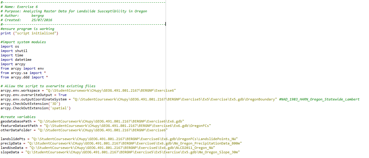 Geoprocessing with Scripting - GEOG 491