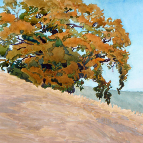 Oak Tree In Fall Painting