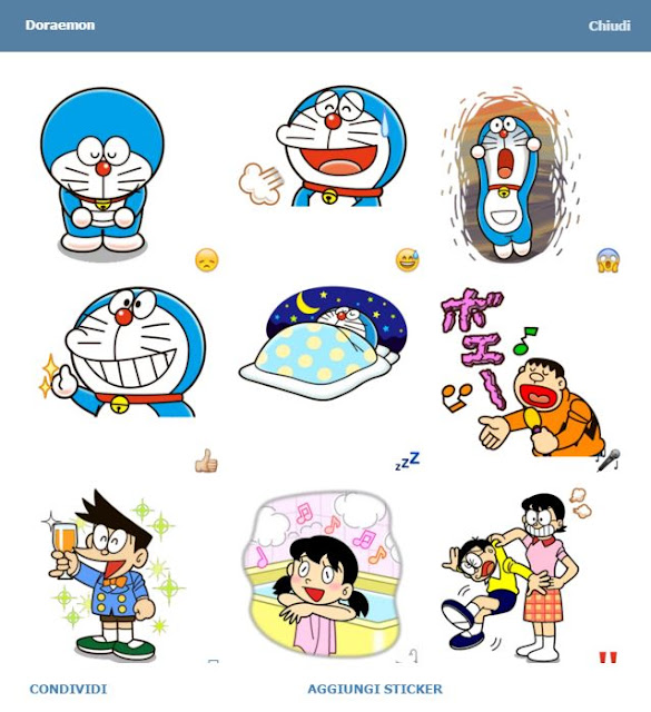 Telegram Stickers: Doraemon emoji