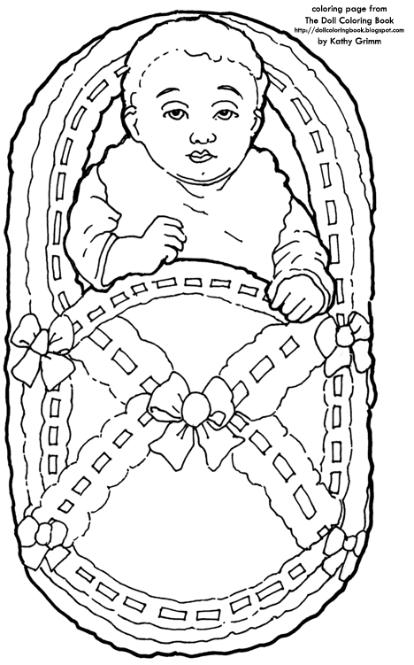 A baby doll in bunting for you to color... | The Doll Coloring Book