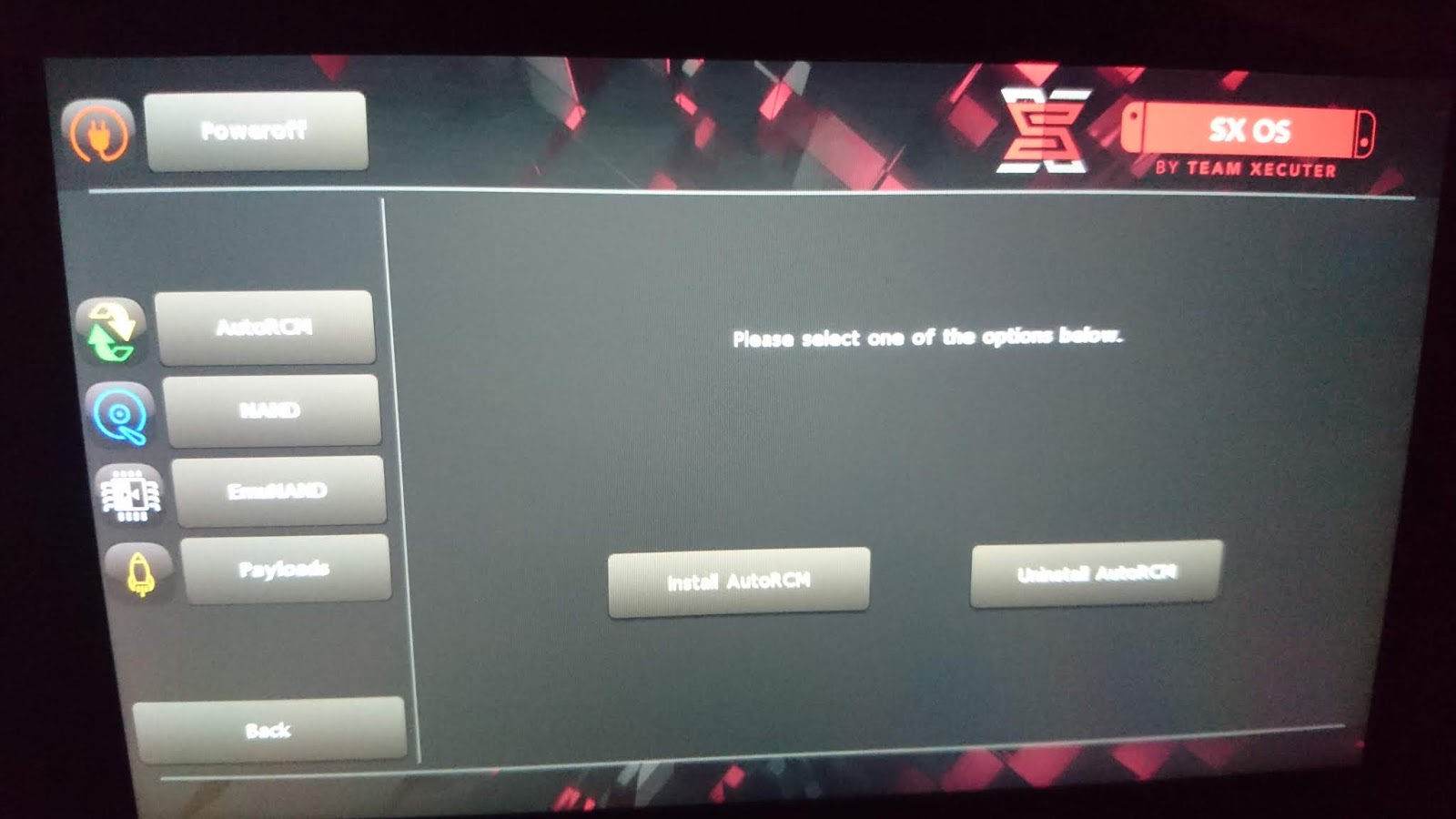 ニンテンドースイッチ SXOSのブートメニュー解説