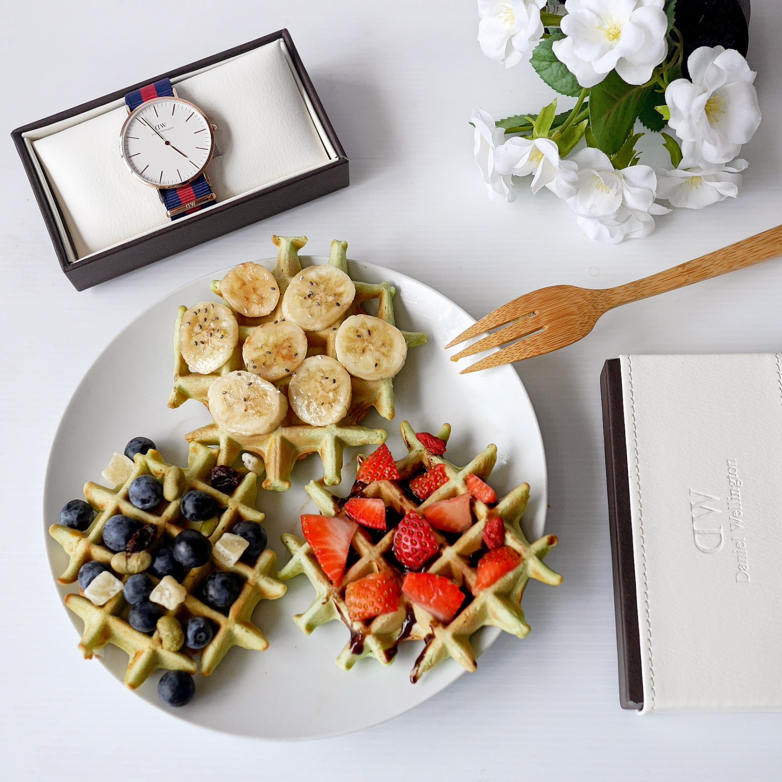 yellowfingers: {Recipe} Matcha Liege Waffles x Daniel Wellington