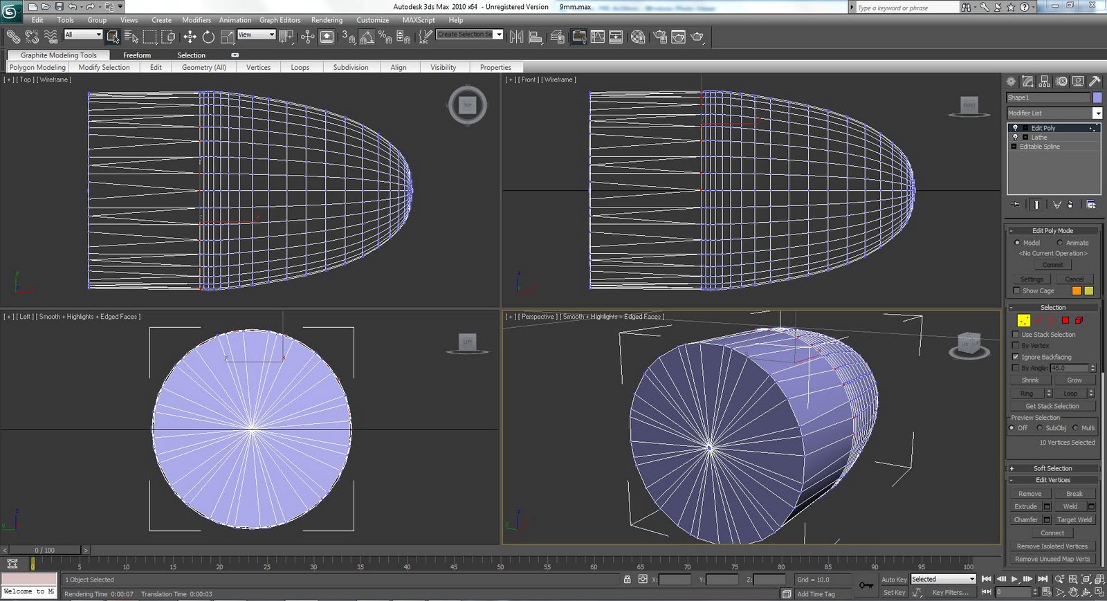 3D Modelling and Animation: Slow motion bullet