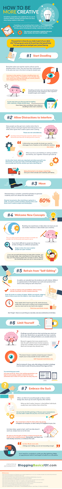 7 Ways to Be More Creative - info graphic boss