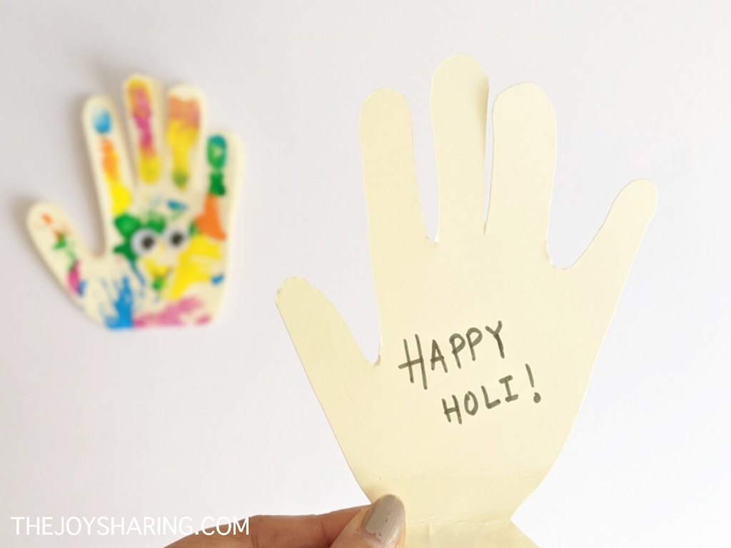 Colorful Handprint Holi Card - The Joy of Sharing