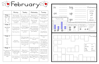 Love Luck and Laughter: Homework Calendars - Freebie