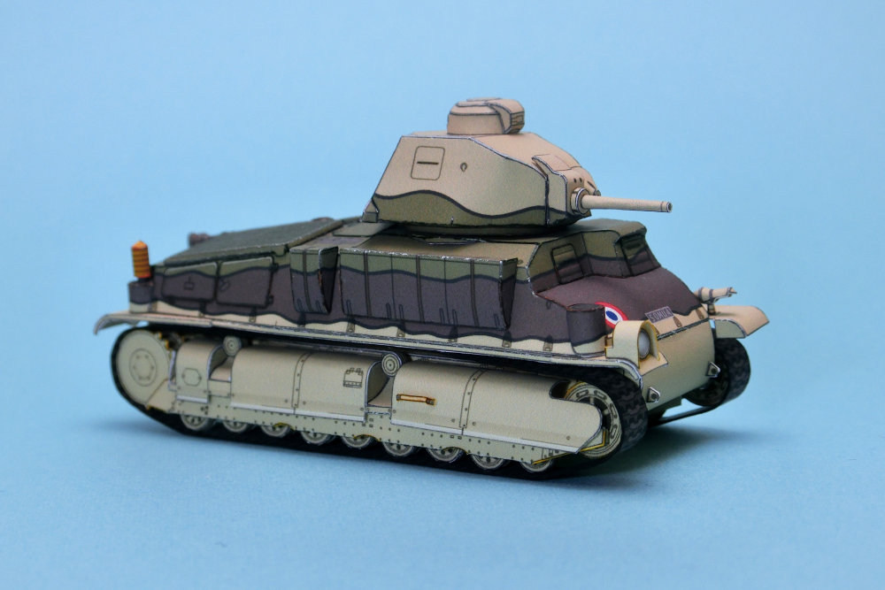 French Somua S35 Tank Paper Model | Paperized Crafts