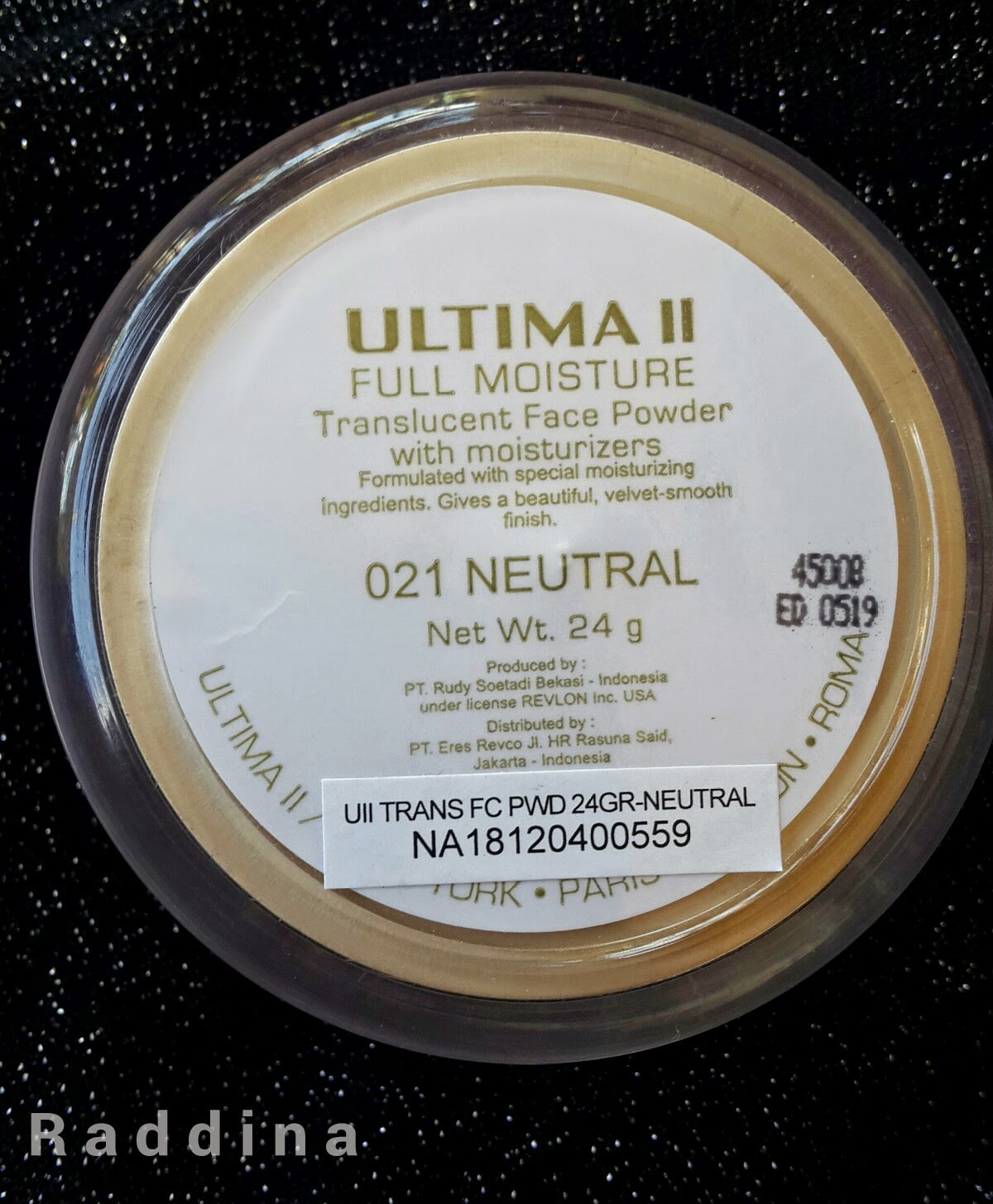 R A D D I N A: Ultima II Translucent Face Powder (Neutral)