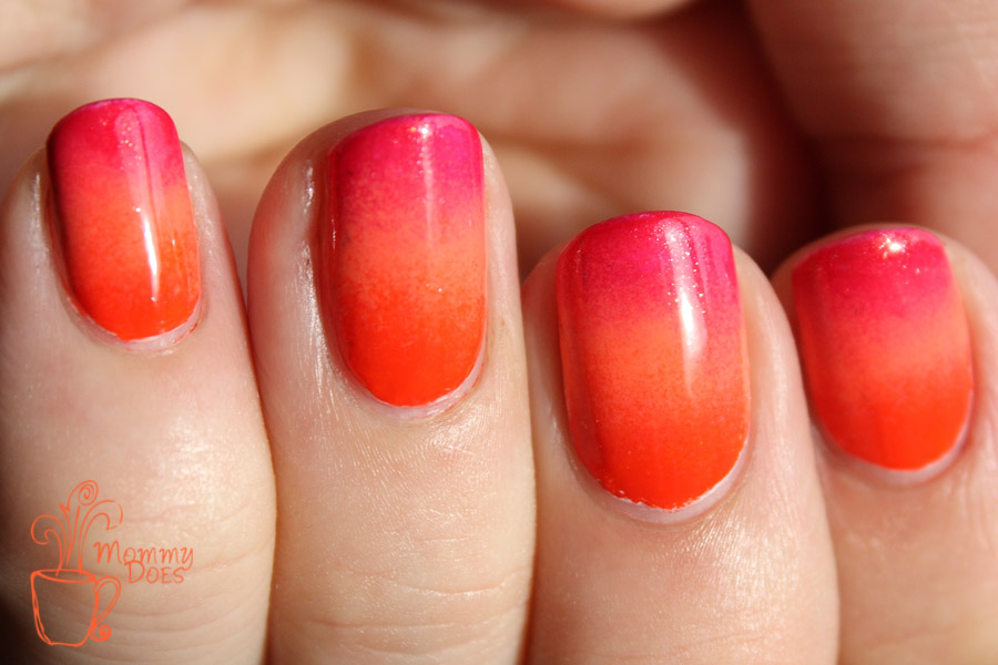 Mommy Does Her Nails: Tahitian sunset gradient + watercolor spotted = I ...